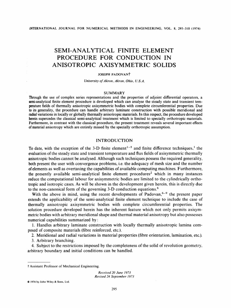Semi-Analytical Finite Element Procedure For Conduction in Anisotropic Axisymmetric Solids | PDF ...