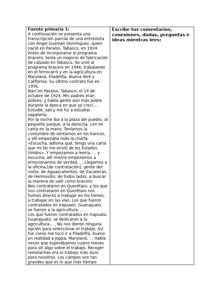 Programa Bracero Investigacion Historica | PDF