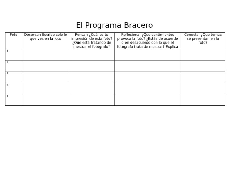 Programa Bracero Gallery Walk | PDF