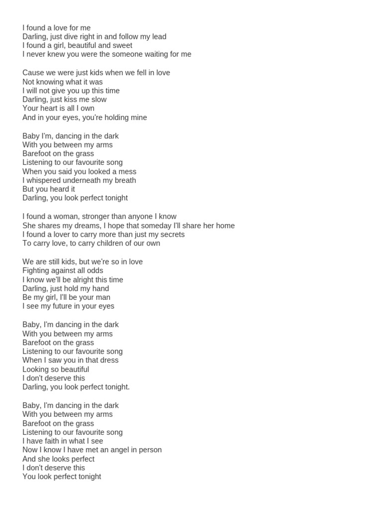Perfect Love Song Lyrics Analysis | PDF