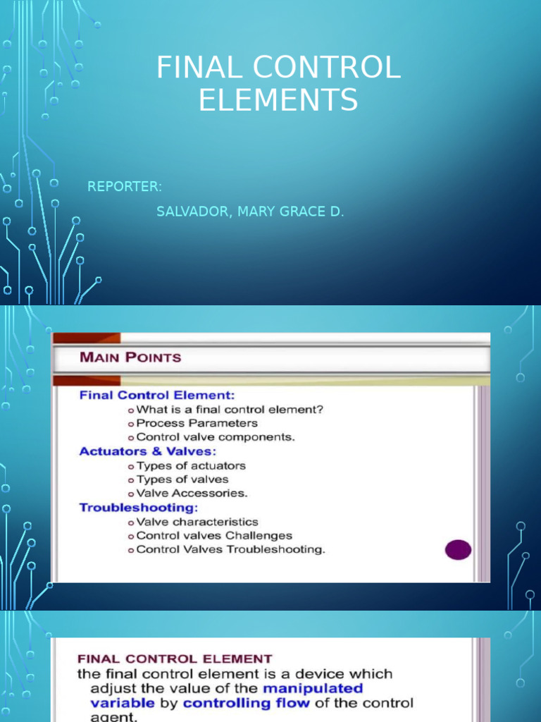 Final Control Elements Overview | PDF