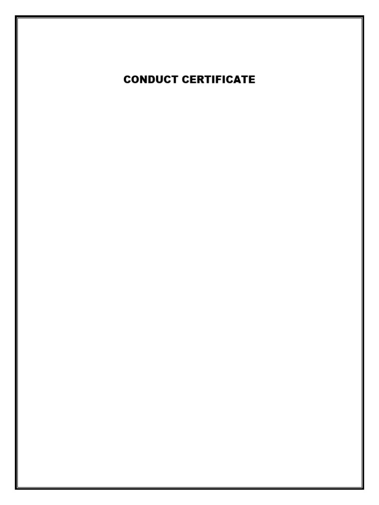 Conduct Certificate Template | PDF