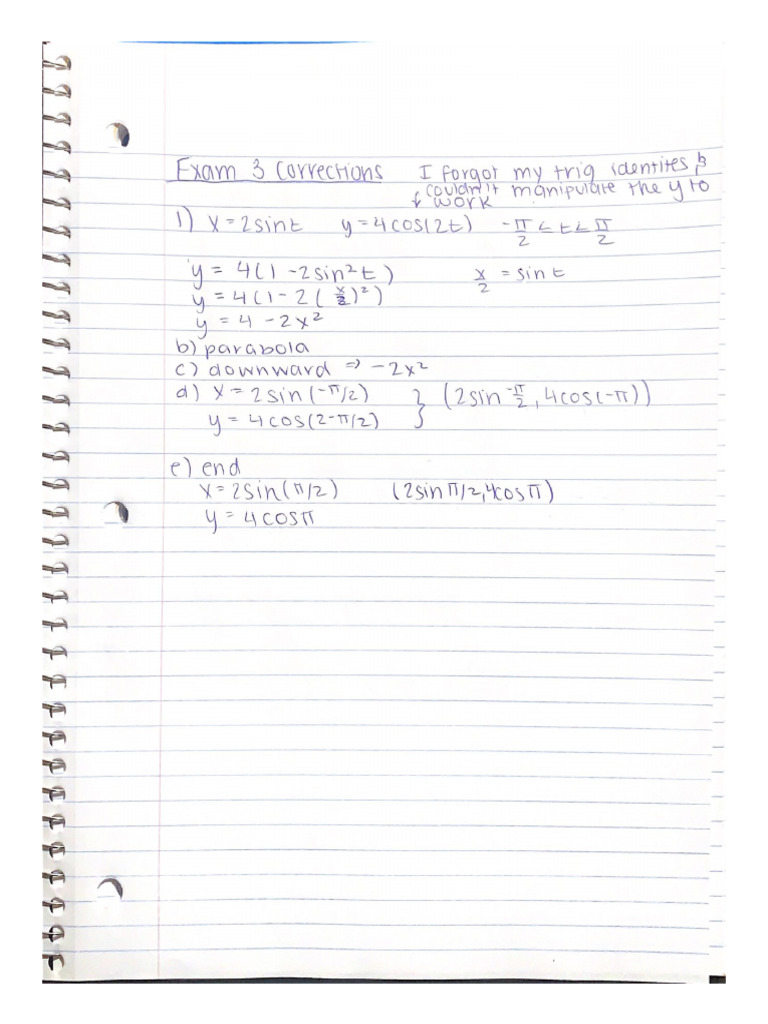 Exam 3 Corrections | PDF