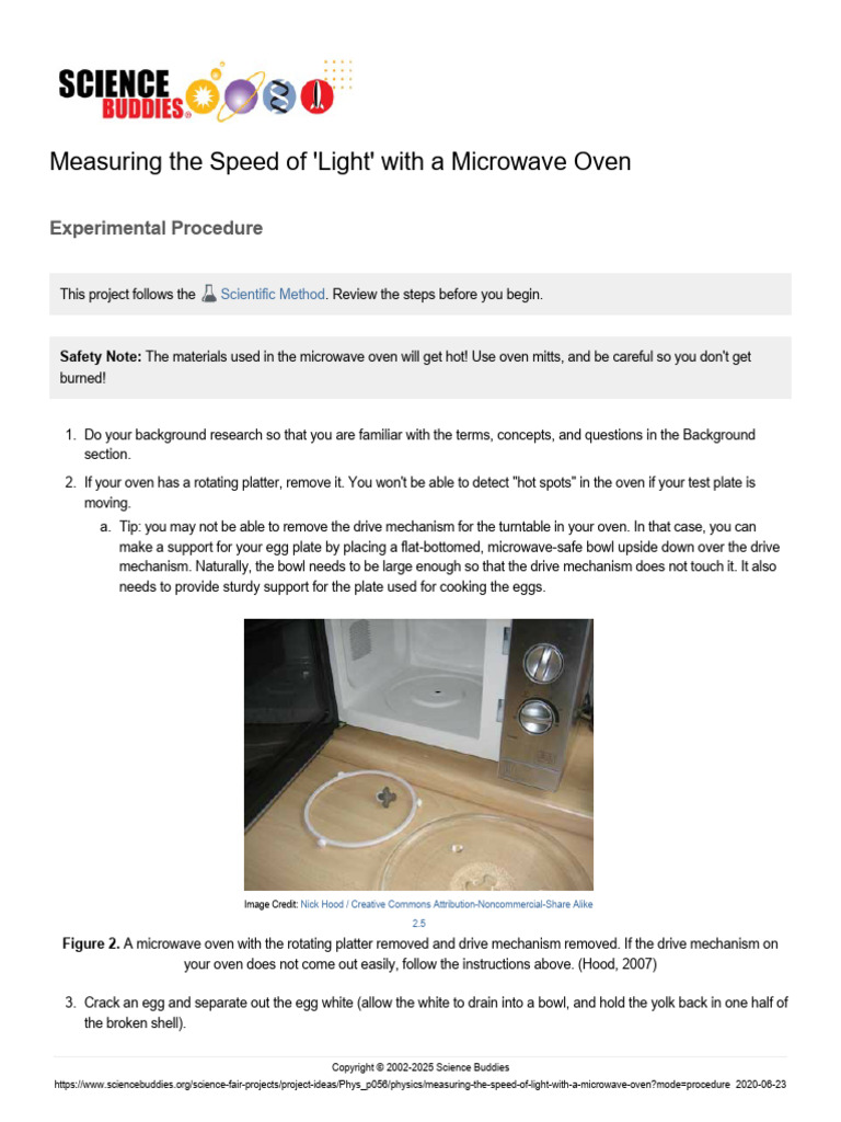 Measuring The Speed of Light With A Microwave Oven | PDF | Microwave ...