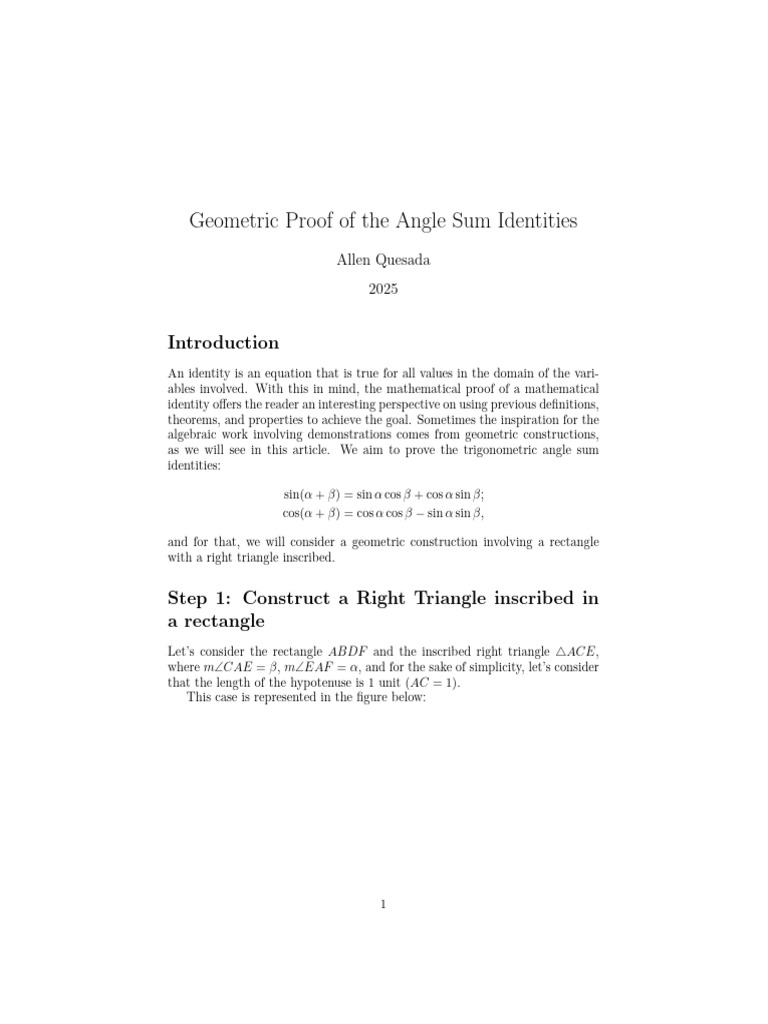 Trigonometric Identities | PDF | Trigonometry | Elementary Geometry