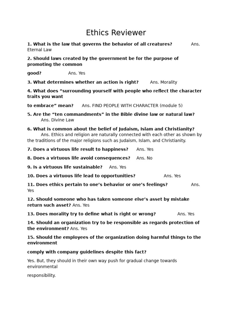 Understanding Ethics and Morality Principles | PDF | Thomas Aquinas ...