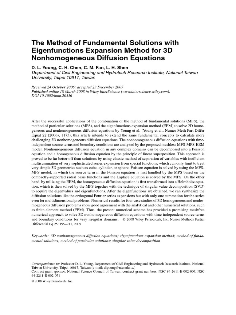 The Method of Fundamental Solutions with Eigenfunctions Expansion Method for 3D Nonhomogeneous ...