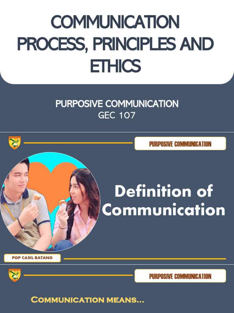 Communication Process Principles and Ethics | PDF | Communication ...