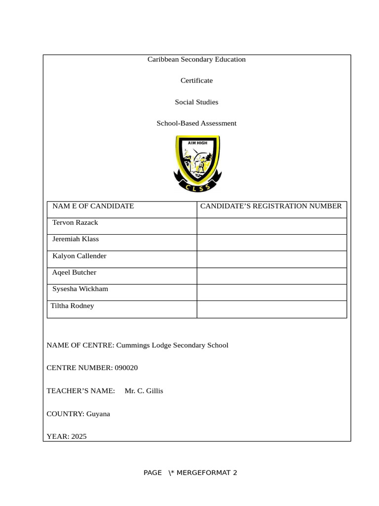 Social Studies Sba Complete | PDF | Survey Methodology | Community