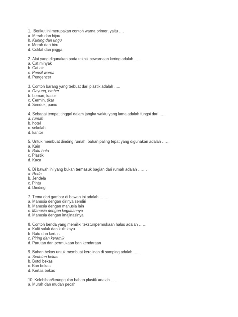 Soal Seni Rupa Keisha | PDF