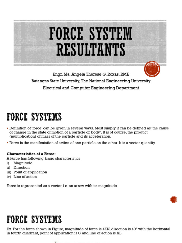 3 Force System Resultants - 1 | PDF | Force | Classical Mechanics