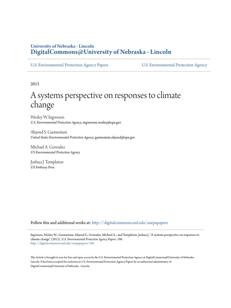 A Systems Perspective On Responses To Climate Change | PDF | Climate ...