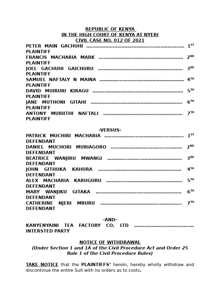 Kanyenyaini Tea Factory | PDF
