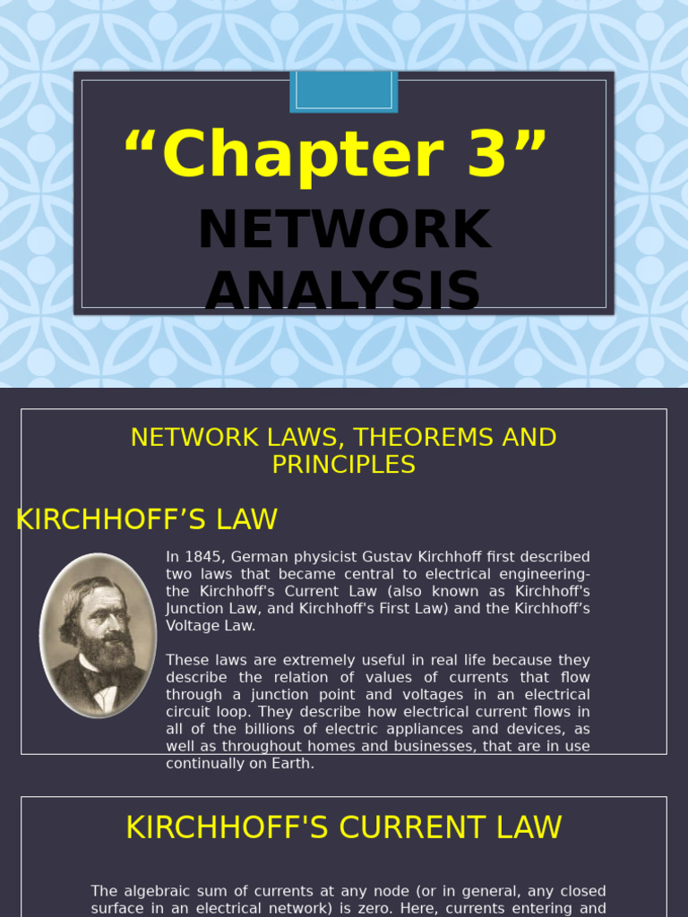 Kirchhoff's Laws in Network Analysis | PDF | Voltage | Electrical Network