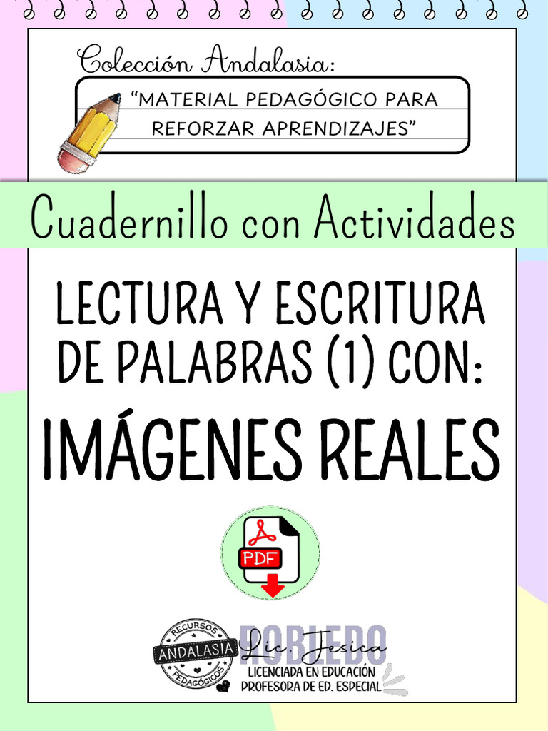 Cuadernillo LECTURA Y ESCRITURA DE PALABRAS CON IMÁGENES REALES 1 | PDF ...