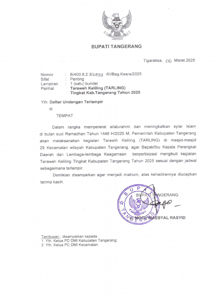 Undangan, Jadwal & Lokasi TARLING 2025 | PDF
