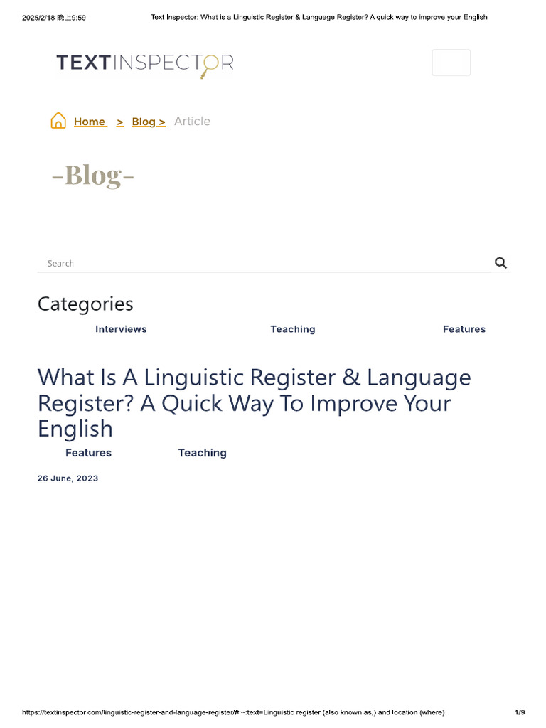 What is a Linguistic Register & Language Register | PDF