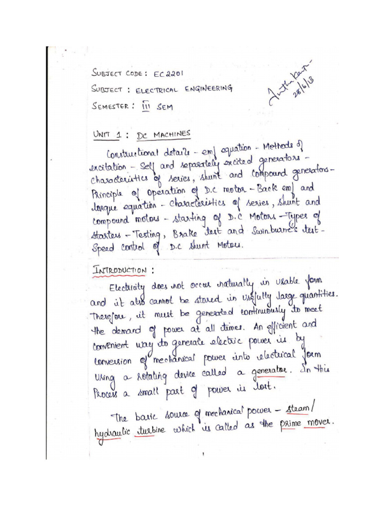 EEI Unit1 Notes | PDF