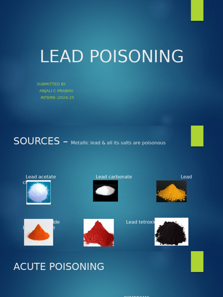 Clinical Overview of Lead Poisoning | PDF | Lead | Medical Specialties