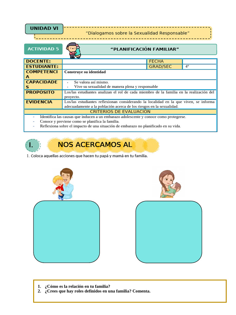 4° DPCC - Actv.05-Uni.6 2024 | PDF | Familia