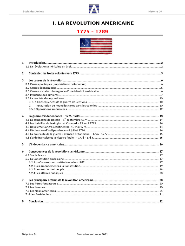 Histoire de la Révolution américaine | PDF | Révolution américaine