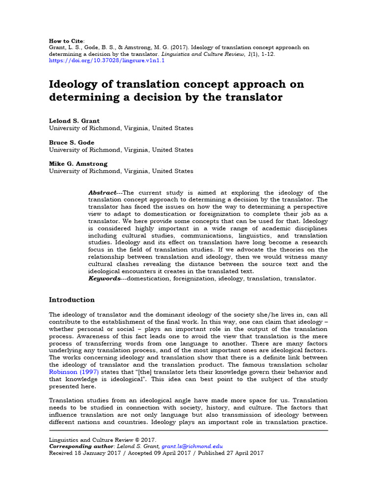 Ideology in Translation Decisions | PDF | Translations | Ideologies