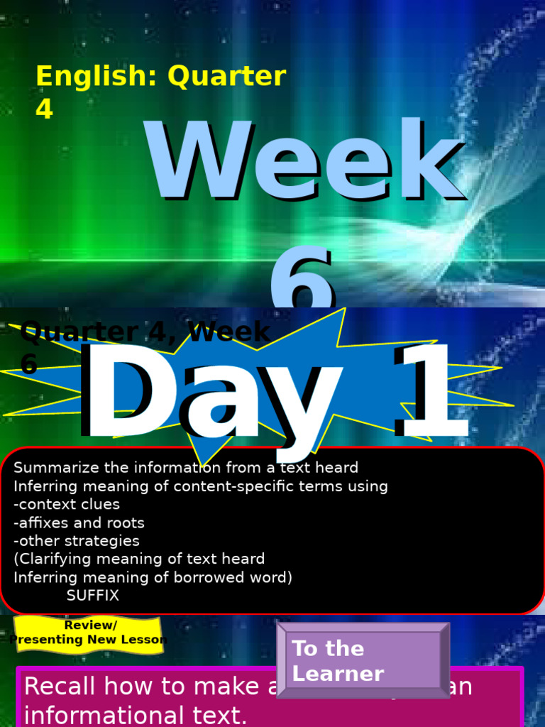 Q4 WEEK 6 ENGLISH 6 Juliet | PDF