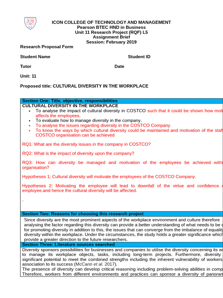 Unit 11 Research Proposal and The Research Ethics Approval Form-1 | PDF ...