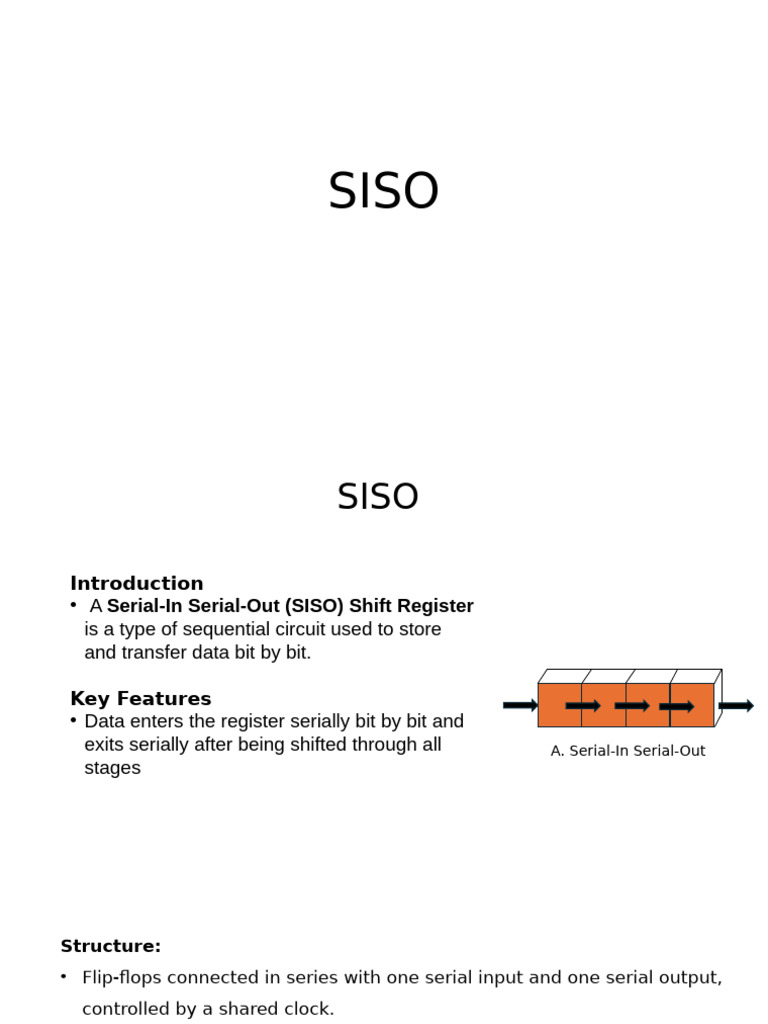 SISO Shift Register Overview and Applications | PDF