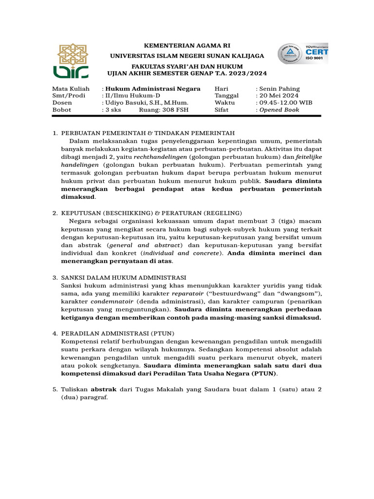 UAS HAN-D 2024 | PDF