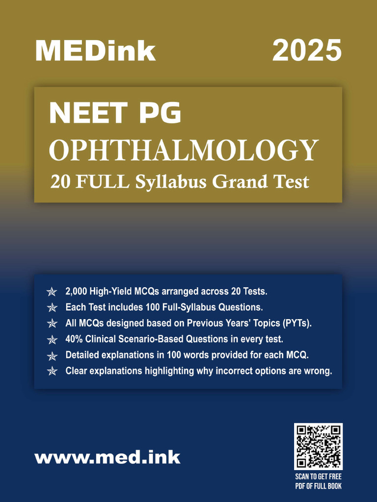 NEET PG Ophthalmology | PDF | Cornea | Human Eye