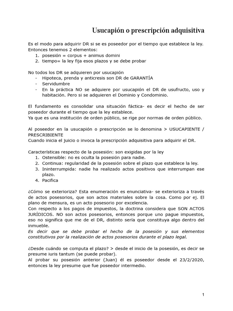 3 Parcial | PDF | Posesión adversa | Posesión (Ley)