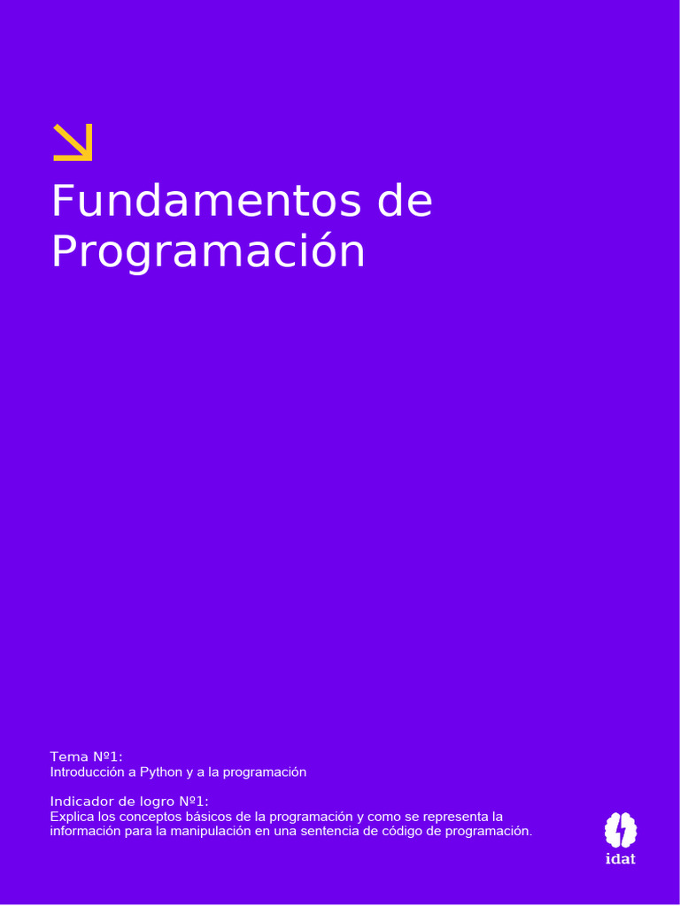 Guía Idat - Funpro Tema 1 | PDF | Python (lenguaje de programación) | Programación de computadoras