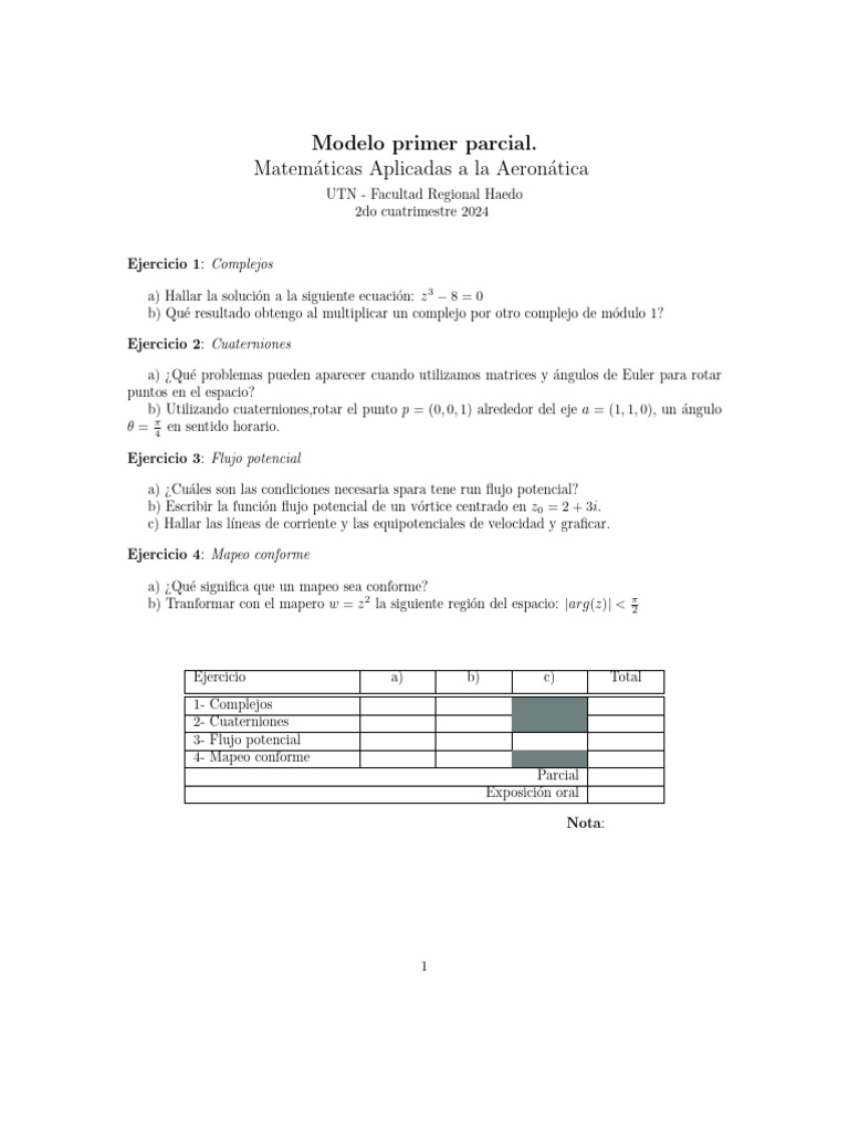 Modelo Primer Parcial | PDF