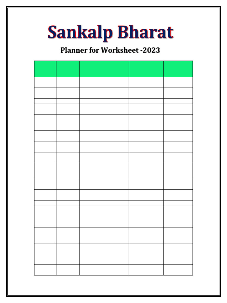 Neet Planner 2023- Worksheet | PDF | Plants | Biology