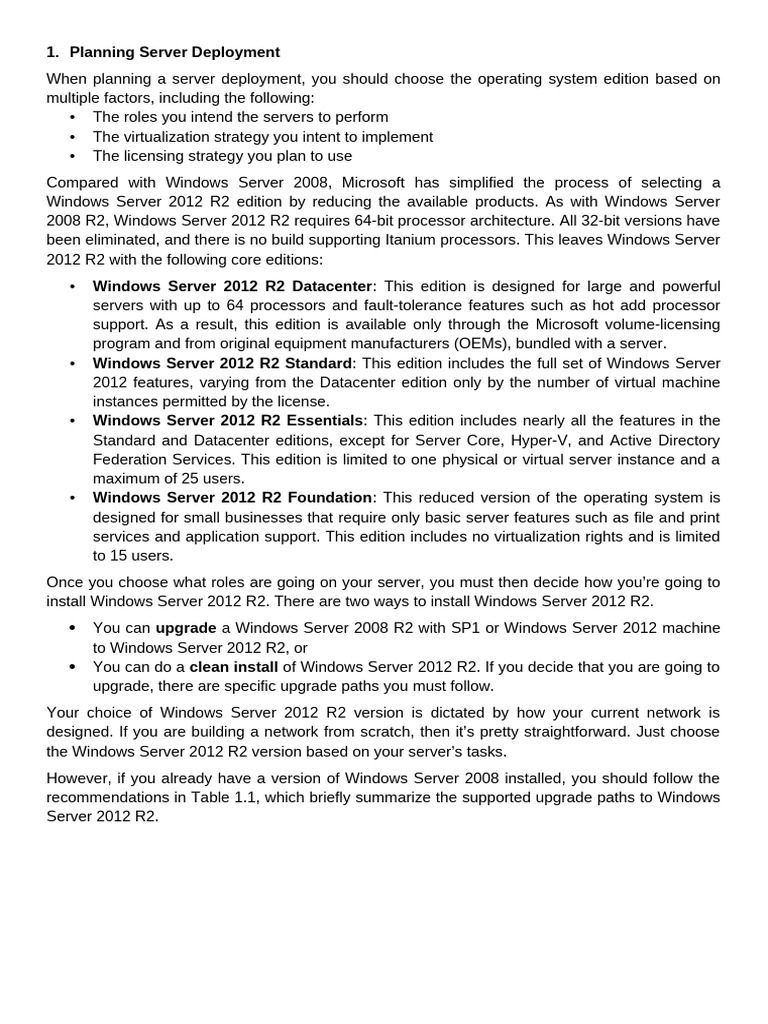 01 When planning a Server Deployment | PDF | Active Directory | Hyper V
