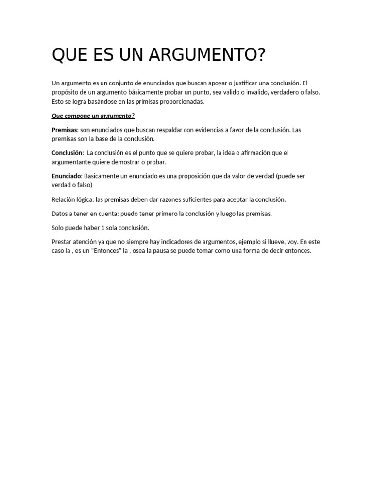 Que Es Un Argumento | PDF