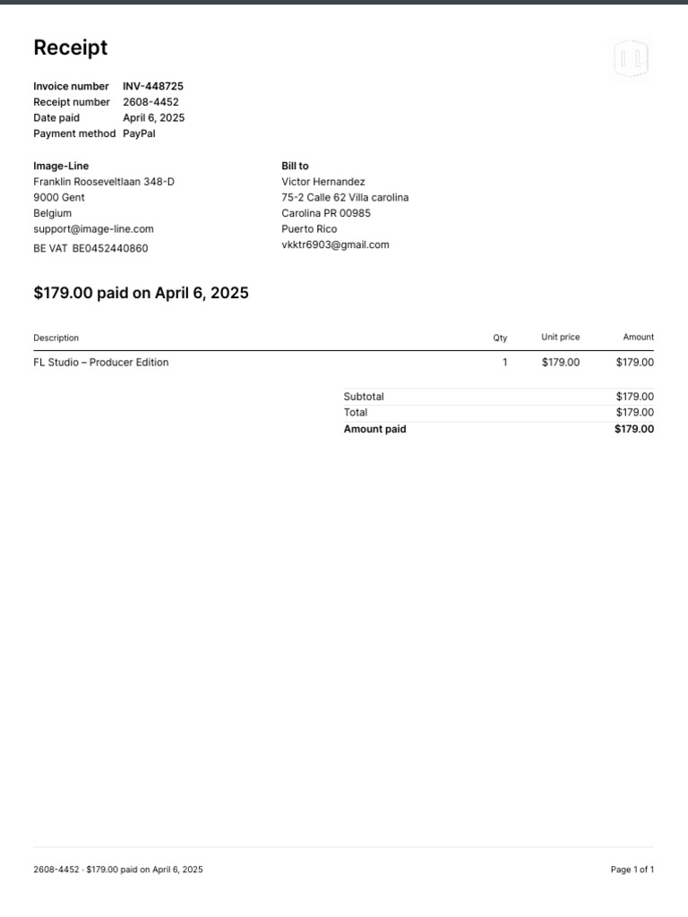 FL Studio Producer Edition Receipt | PDF