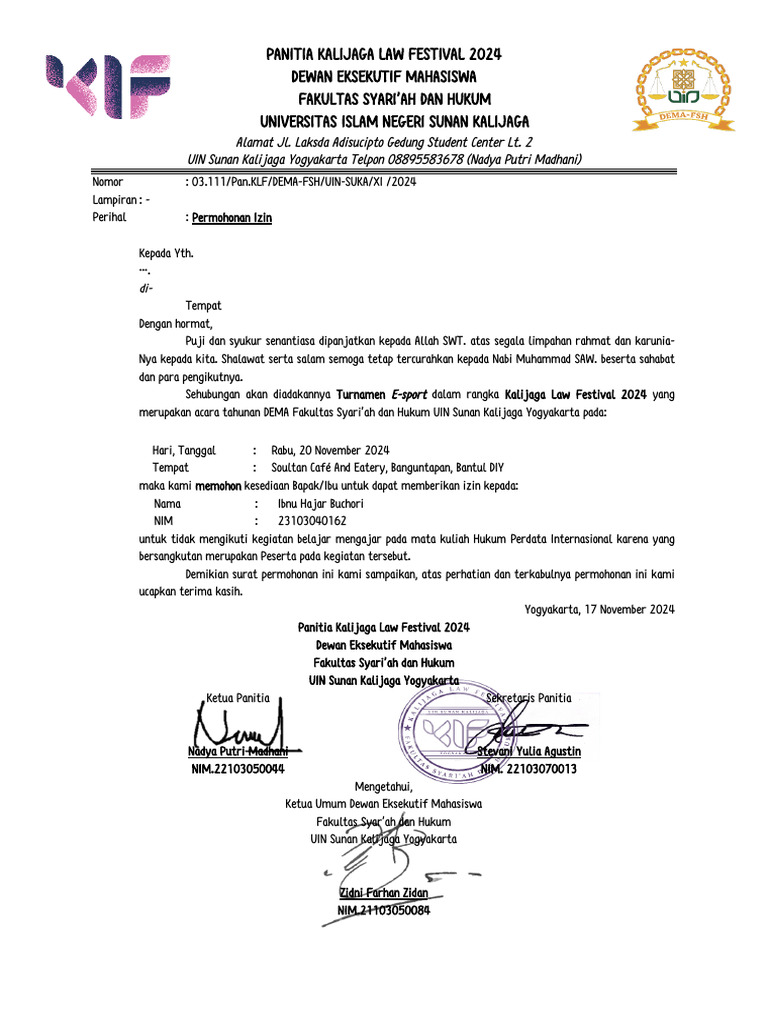 Surat Izin Ibnu Hajar | PDF