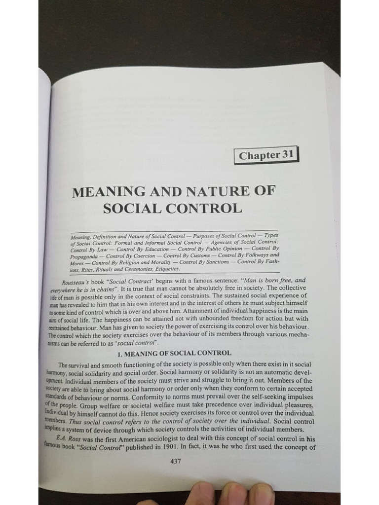 Meaning and Nature of Social Control ch-31 Socio | PDF