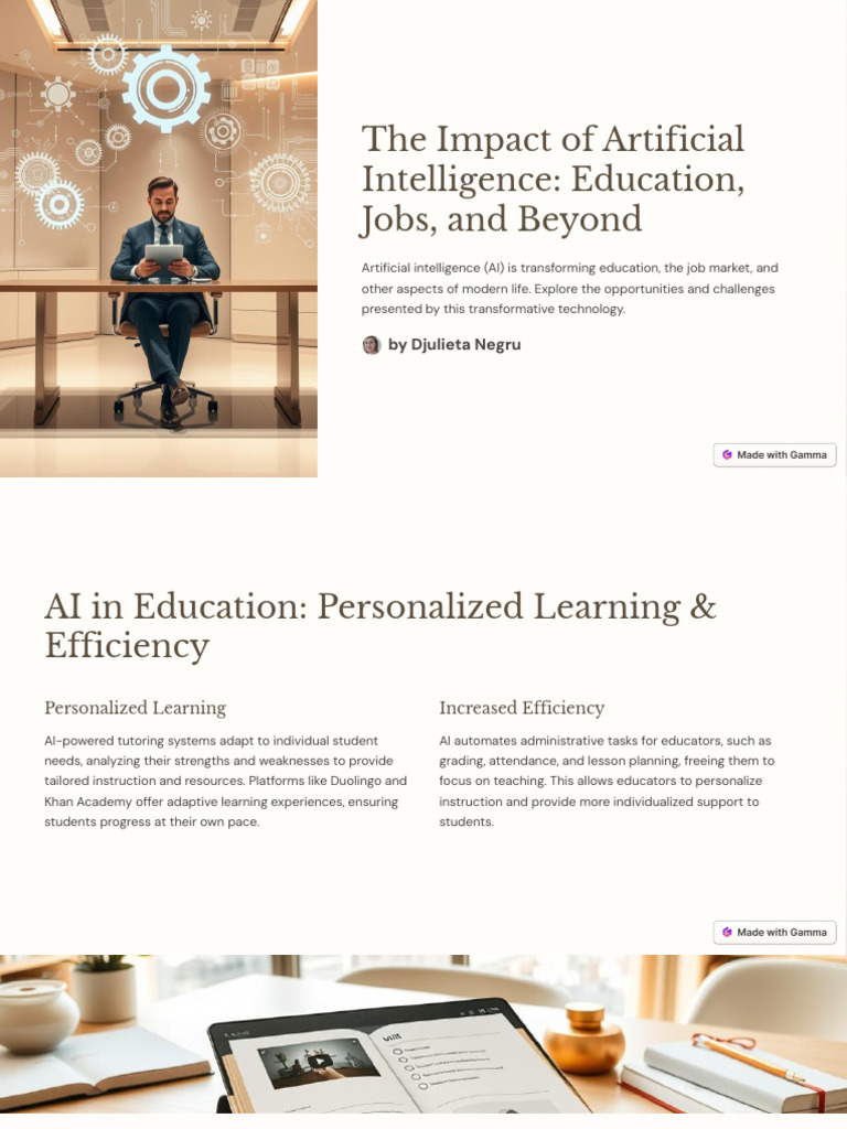 The Impact of Artificial Intelligence Education Jobs and Beyond | PDF ...