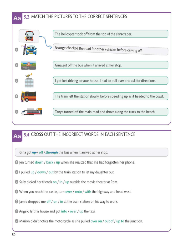 Transportation Phrasal Verbs 62347 | PDF