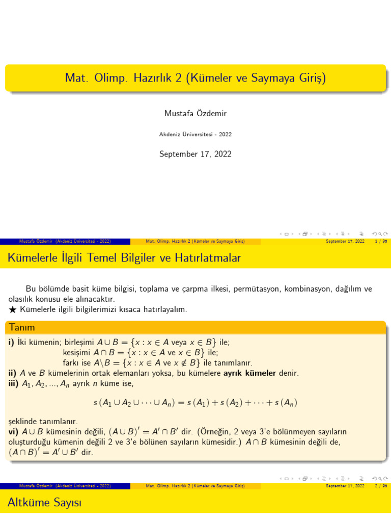 C2 - SN2 - KUMELER Ve SAYMAYA GIRIS | PDF