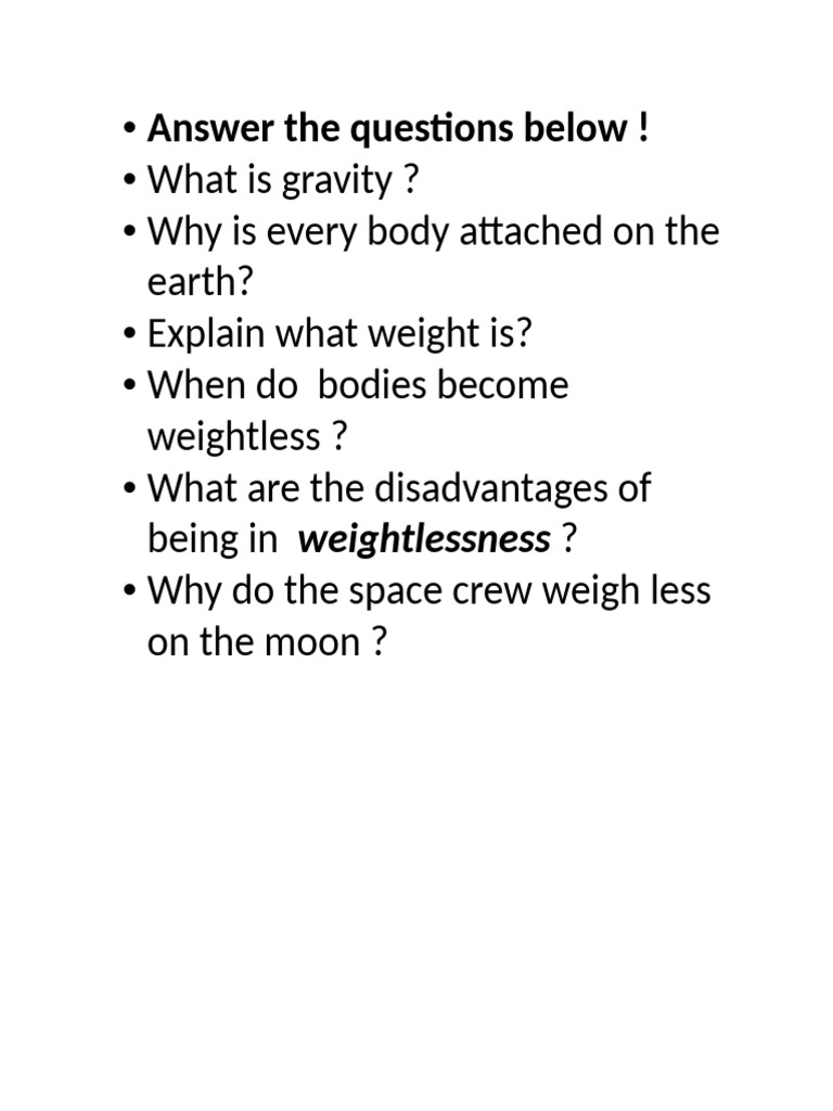 Question For Gravity | PDF
