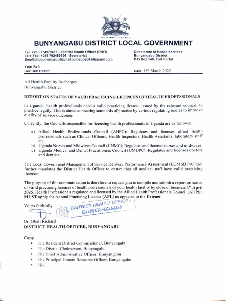 Status of Health Practicing Licenses | PDF