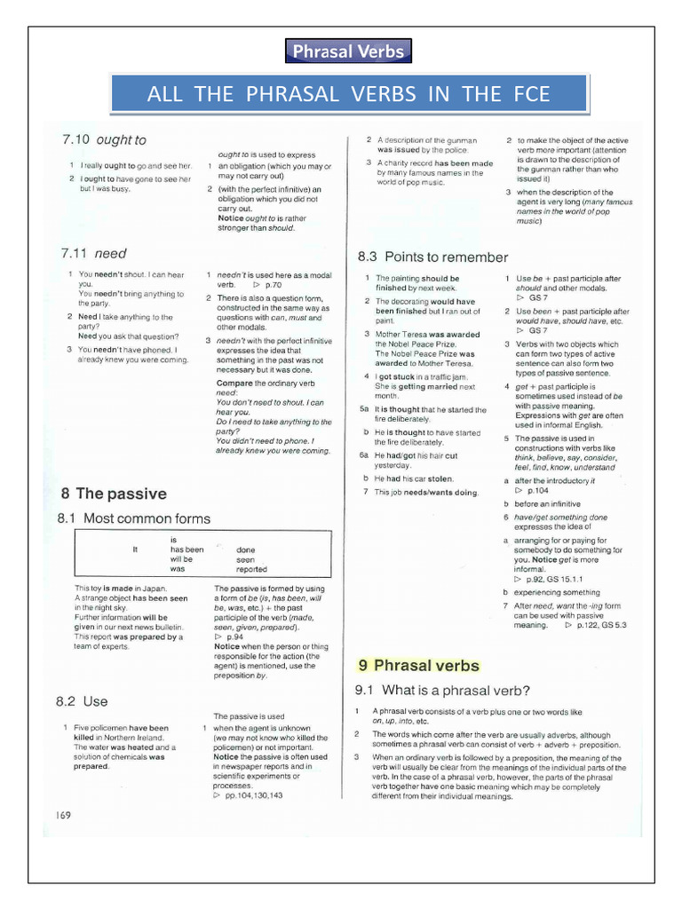 Comprehensive Guide to FCE Phrasal Verbs | PDF