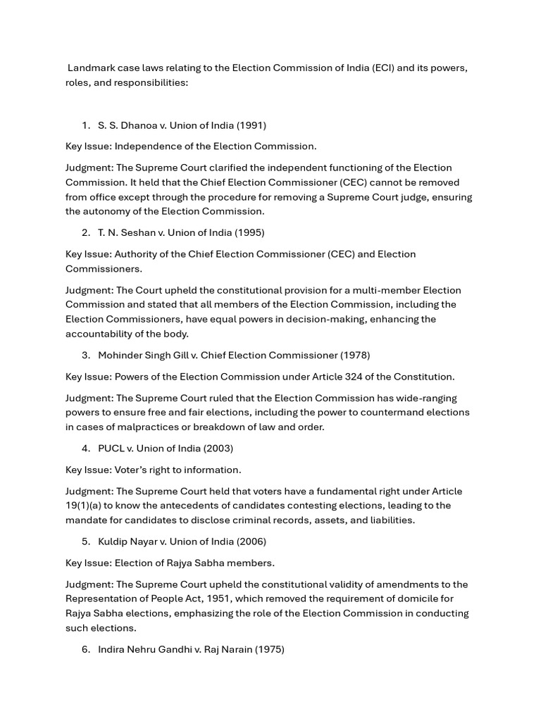 election commission cases | PDF | Government Of India | Elections