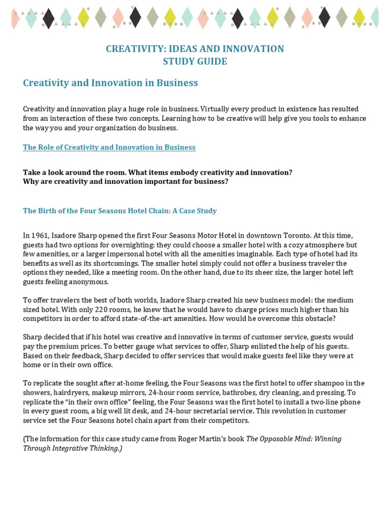 Creativity Reading Week 2 | PDF | Creativity | Brainstorming