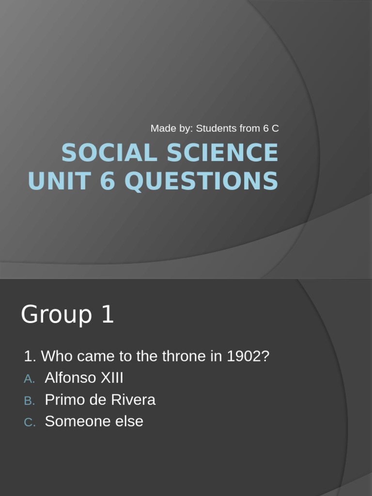 Social Science Unit 6 Questions | PDF | Francisco Franco | Surrealism