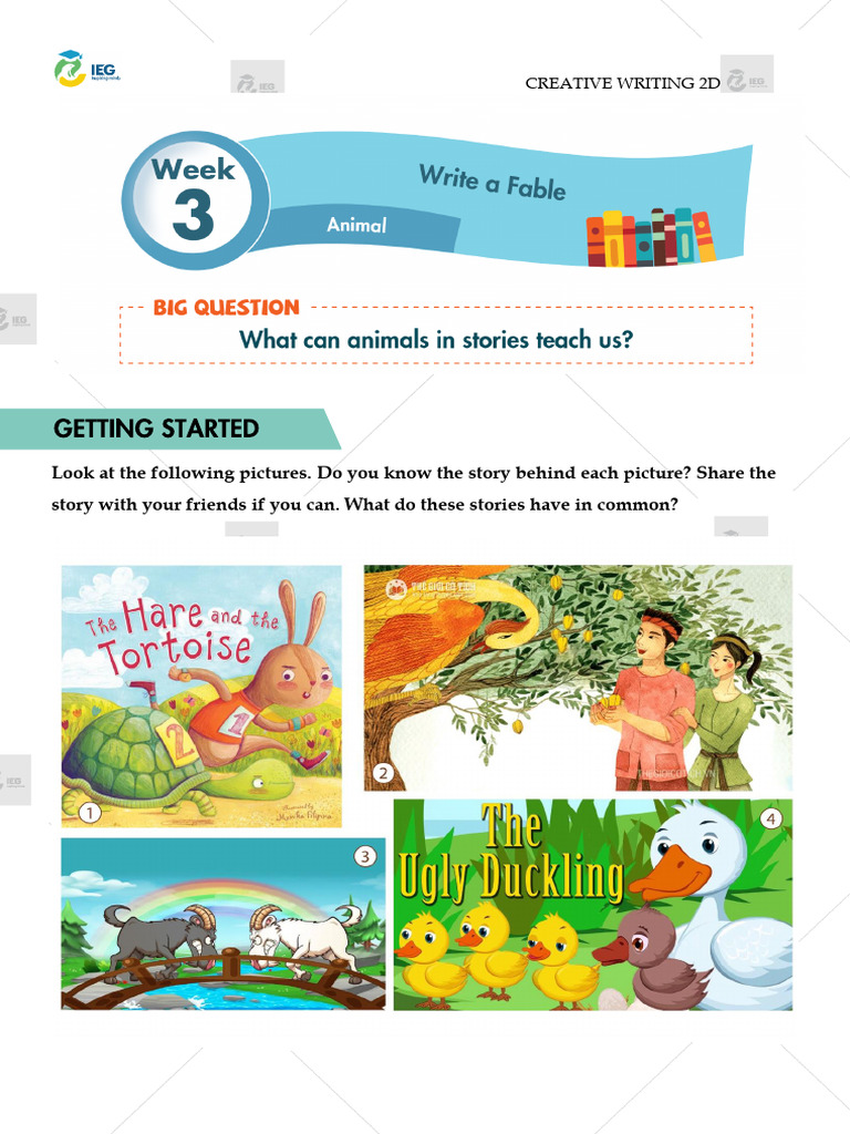 Week 3 - Creative Writing Level 2D (E4-5) | PDF | Anthropomorphism ...